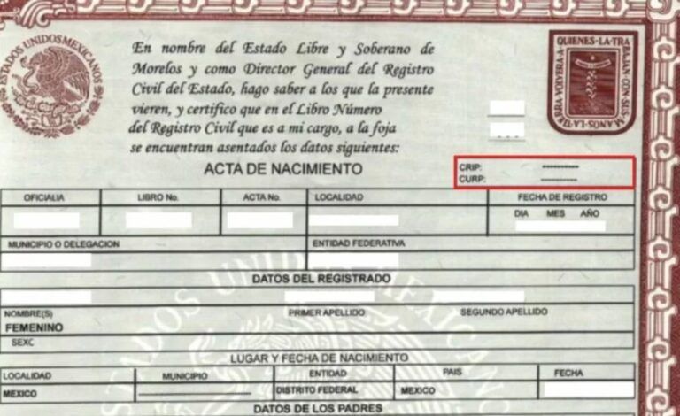 Qué significa CRIP en el ACTA de NACIMIENTO - Descúbrelo